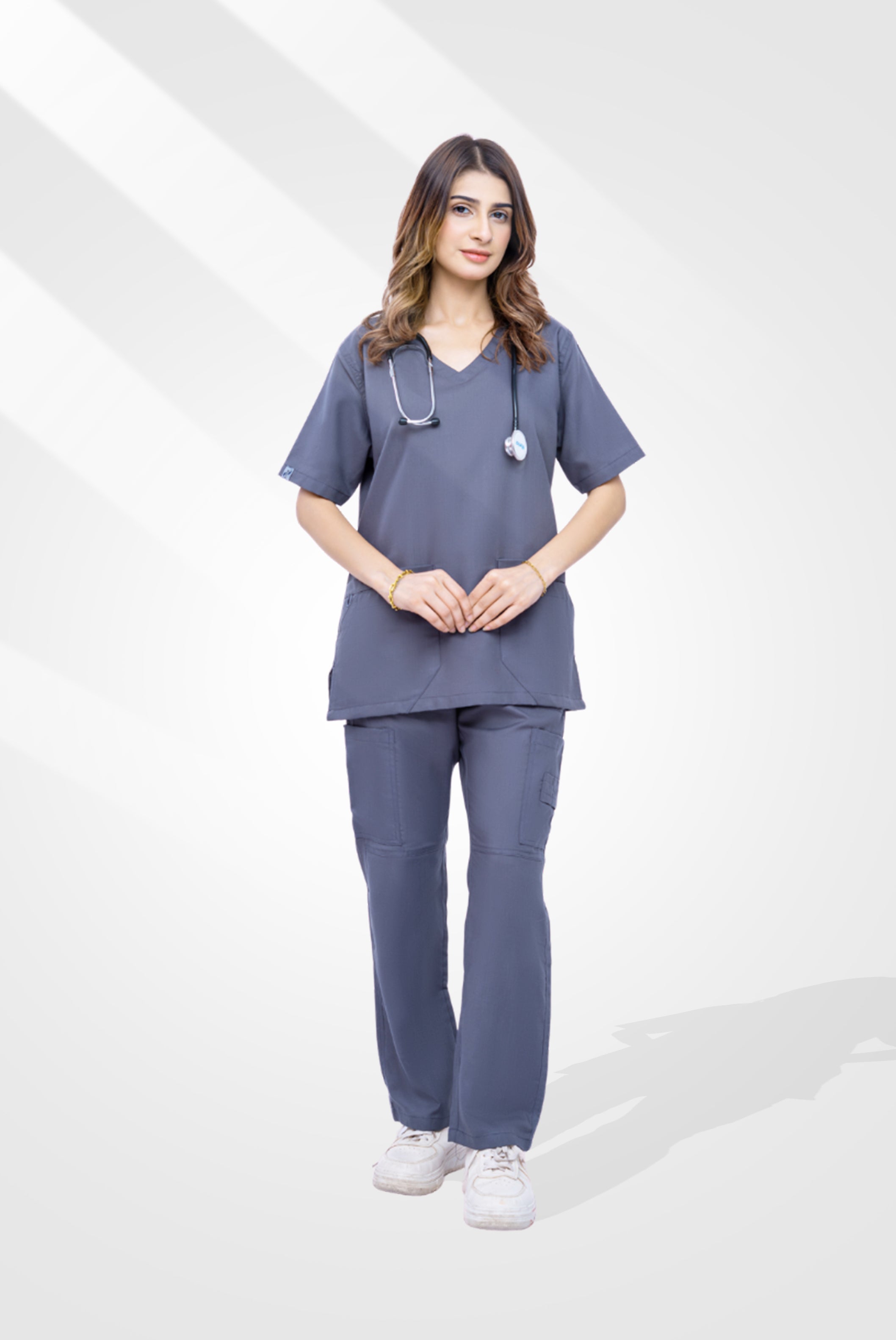 Buy Classic Curve Ash Grey Scrub for Women – GTEX Apparels